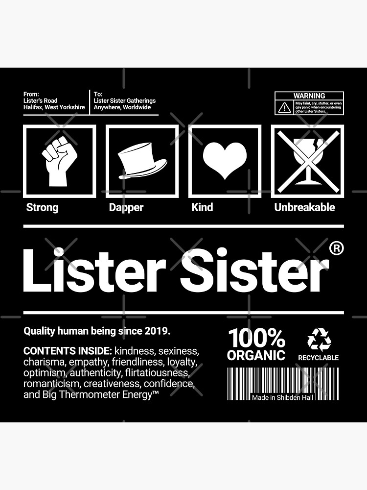 "Lister Sister Shipping Label " Sticker for Sale by VikingElf | Redbubble