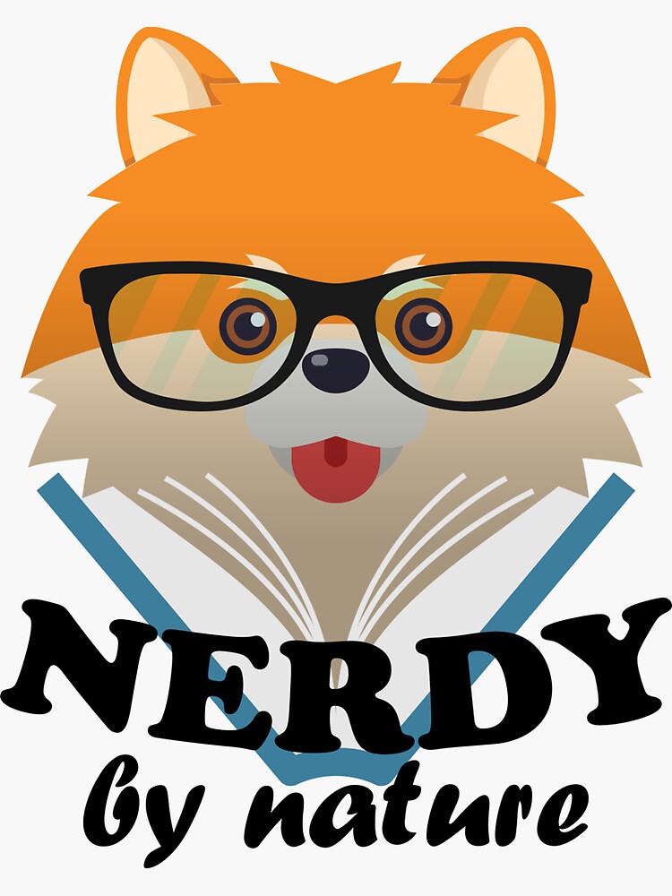 "Nerdy by nature – Funny cute dog nerd Shiba Inu" Sticker for Sale by ...