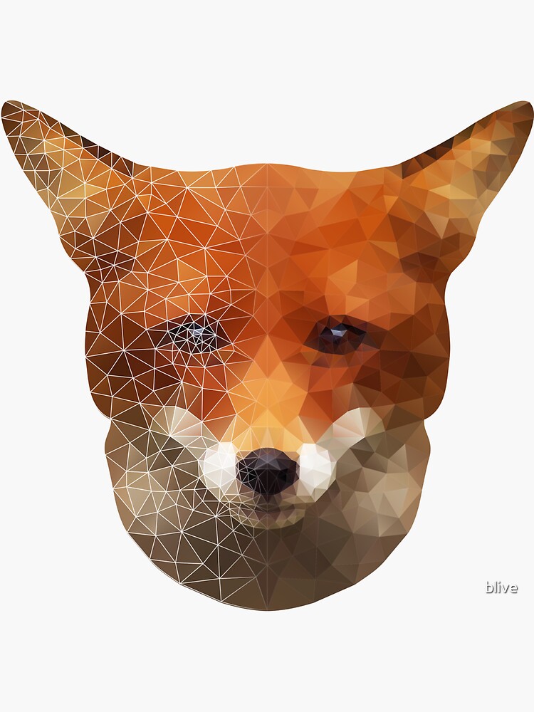 "Polygon Triangular Fox Head product" Sticker for Sale by blive | Redbubble
