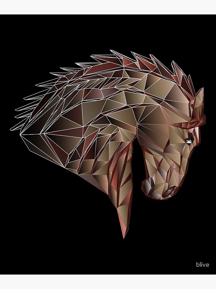 "Horse Head with Polygon Triangular Design graphic" Poster for Sale by ...