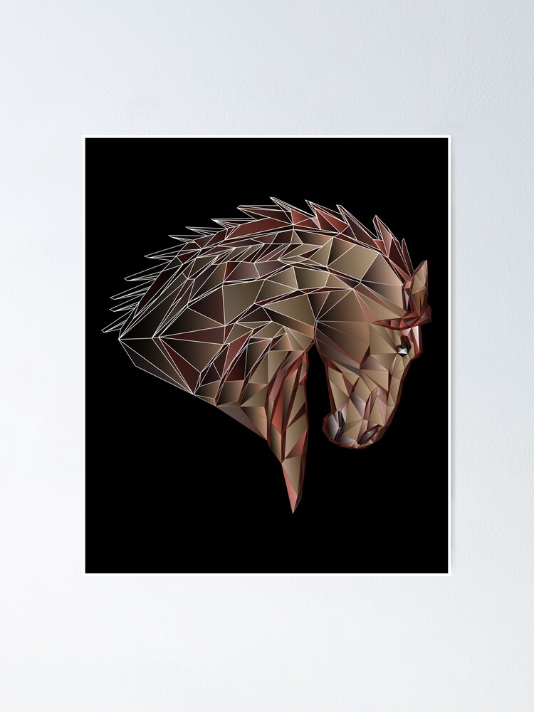 "Horse Head with Polygon Triangular Design graphic" Poster for Sale by ...