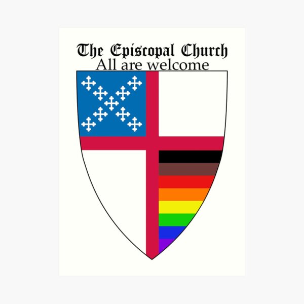 "Episcopal Church Shield with 8 Colours Rainbow Pride 4" Art Print for ...