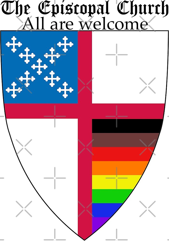 "Episcopal Church Shield with 8 Colours Rainbow Pride 4" by litmusician ...