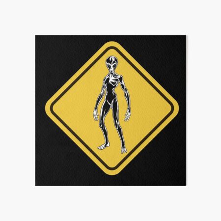 "UFO Alien Crossing Sign" Art Board Print by prettyletters | Redbubble