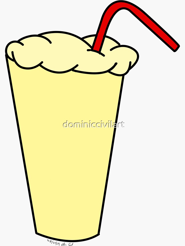 "Banana Milkshake" Sticker for Sale by dominiccivilart | Redbubble