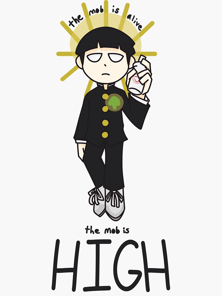 "Holy Mob (psycho 100)" Sticker by SnailFriendship | Redbubble