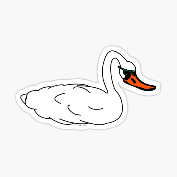 "Swan " Sticker by dominiccivilart | Redbubble