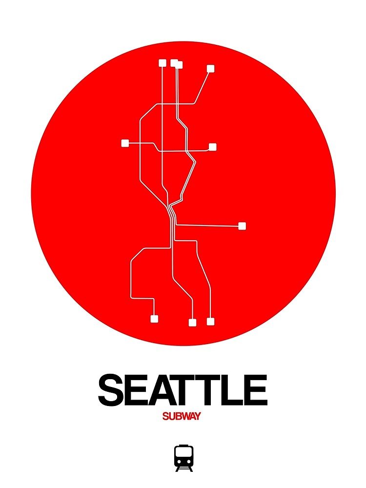 Lámina fotográfica «Mapa del metro de Seattle Red» de NAXART | Redbubble