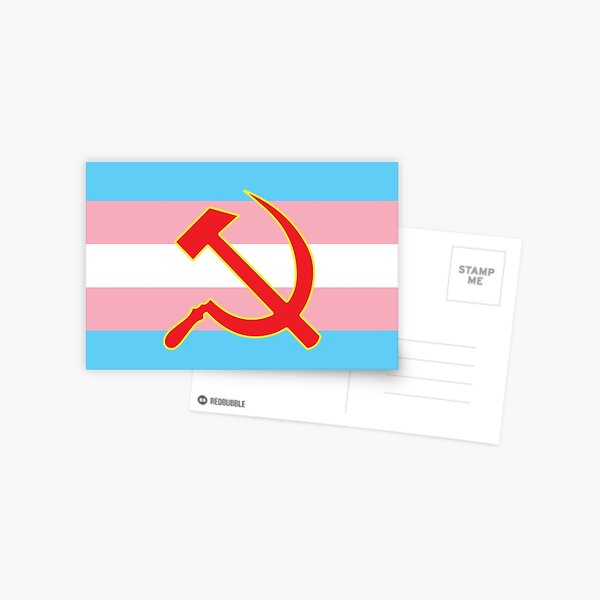 "Communist Trans Flag v2" Postcard for Sale by YoungPioneer | Redbubble