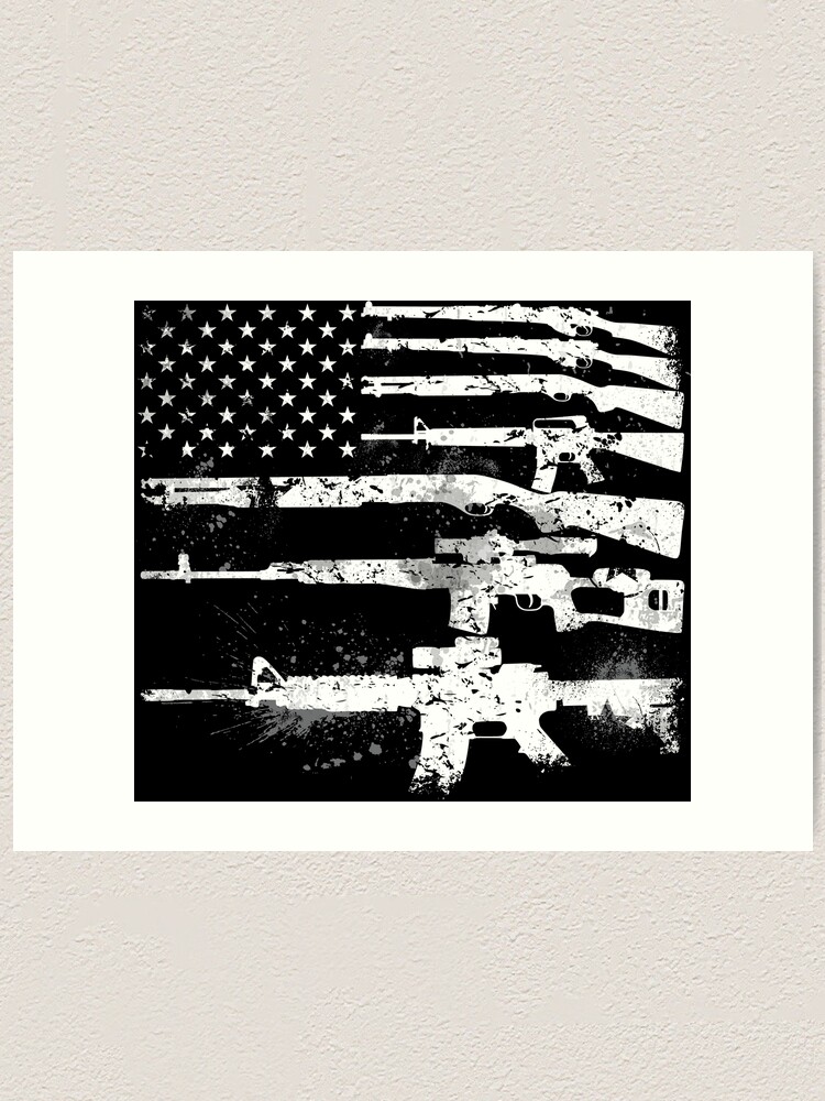 "USA American Flag Guns, Armed America 2nd Amendment Art Design Gift ...