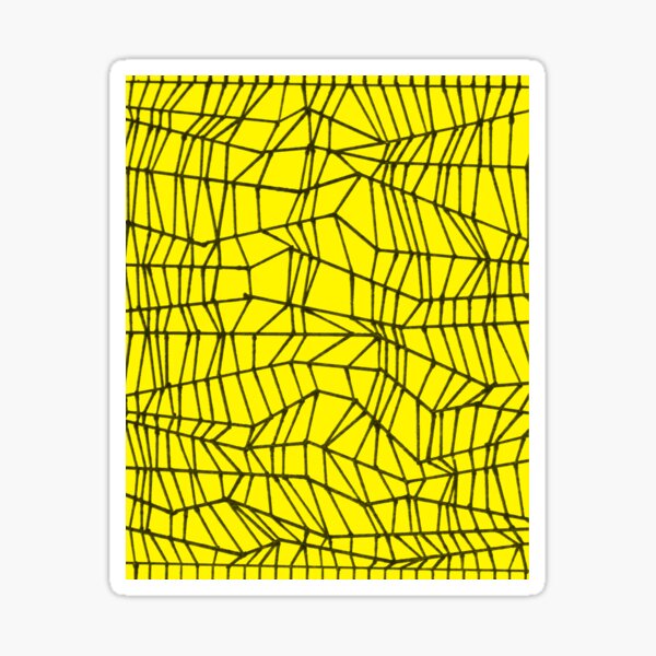 "Yellow black line work design" Sticker for Sale by SLCPhotoDesign ...