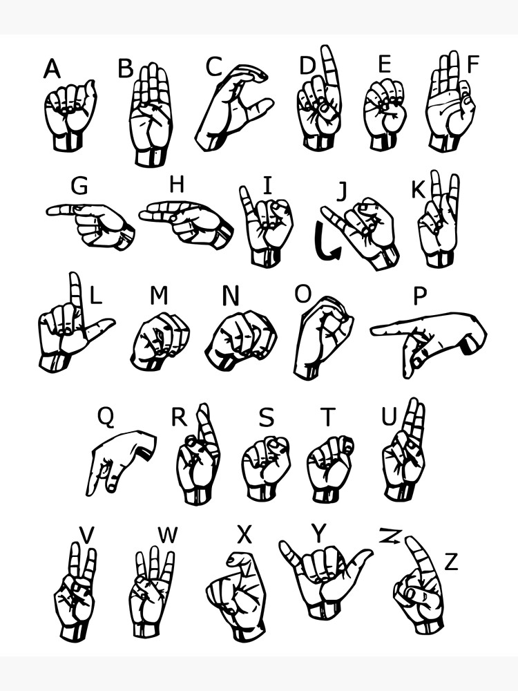 Sign Language Alphabet Design Premium Matte Vertical Poster sold by ...