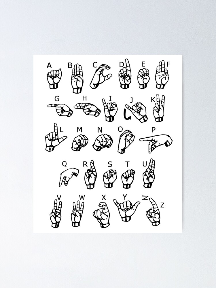 "Sign Language Alphabet Design" Poster for Sale by mari95santos | Redbubble