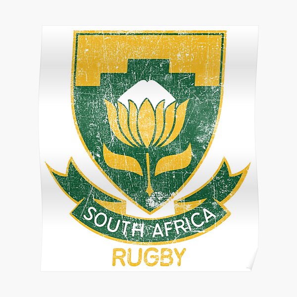 "SA Rugby - Vintage Protea logo" Poster by ZA-ffer | Redbubble