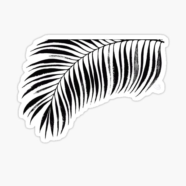 "Black & White Palm" Sticker for Sale by SandpaperStudio | Redbubble