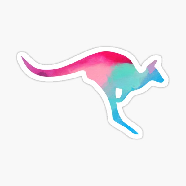 "Colorful Kangaroo - Abstract Pastel Kangaroos" Sticker for Sale by ...