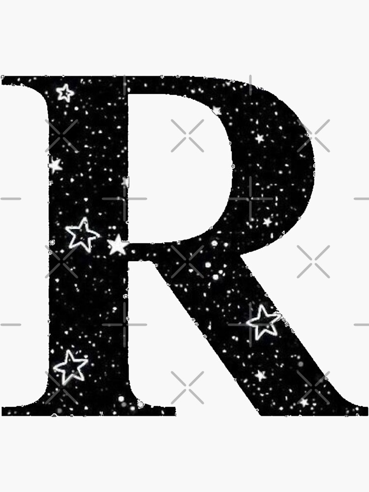 "Letter R White Stars Black Sky" Sticker for Sale by layla del designs ...