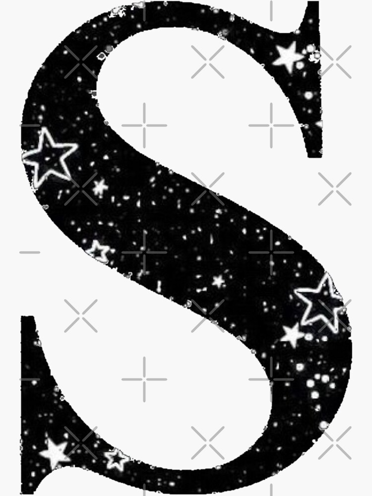 "Letter S White Stars Black Sky" Sticker for Sale by layla del designs ...