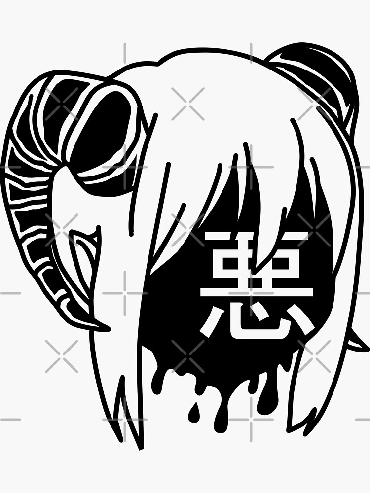 "Evil Cute Aesthetic Demon Girl" Sticker for Sale by therealsadpanda ...