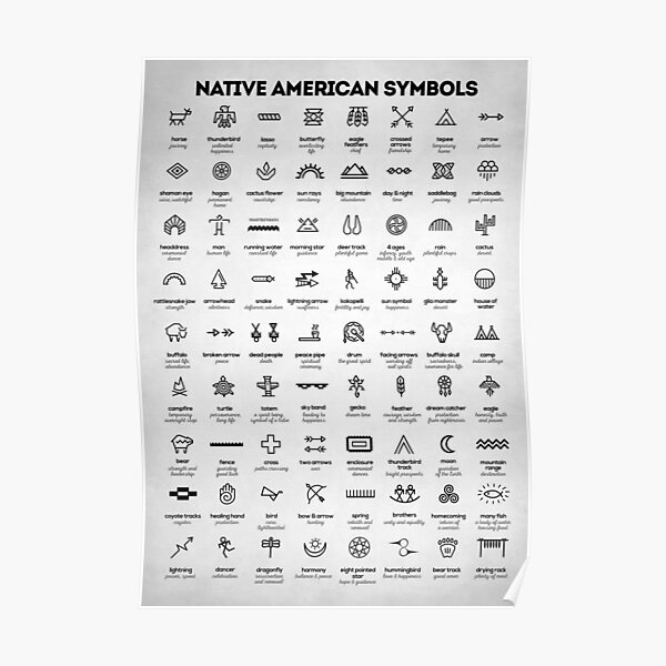 "Native American Signs" Poster by innasoyturk | Redbubble