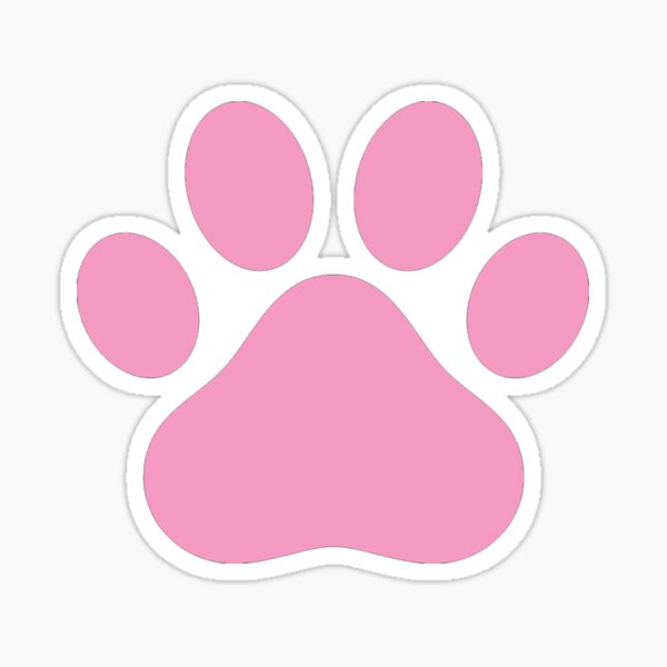 "pink paw print" Sticker for Sale by yungpisces | Redbubble