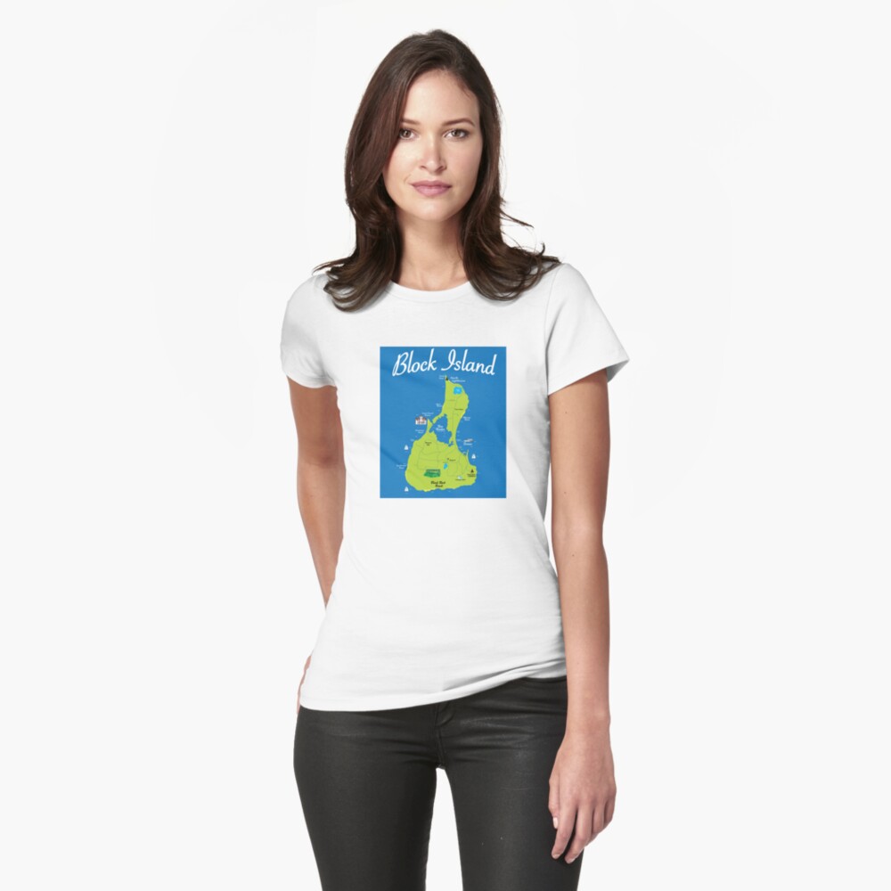 "Block Island Map" Sticker for Sale by AnimalCreations | Redbubble