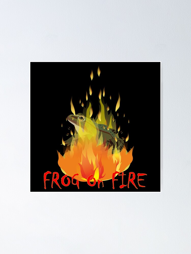 "Frog on Fire - burning frog" Poster for Sale by saechla | Redbubble