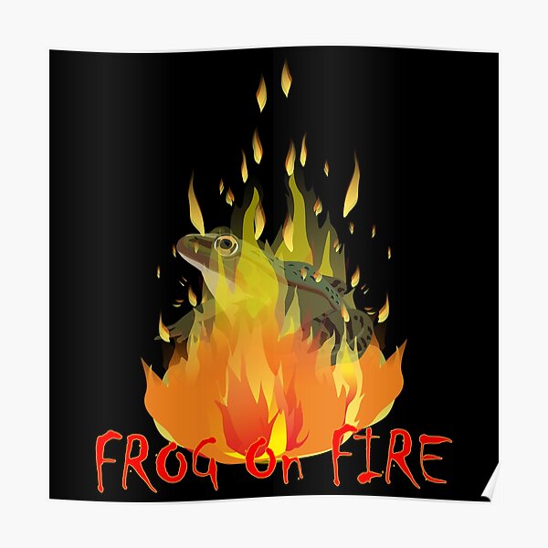 "Frog on Fire - burning frog" Poster for Sale by saechla | Redbubble