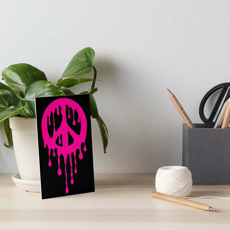 "Dripping Peace Sign PINK" Art Board Print for Sale by Zethinova ...