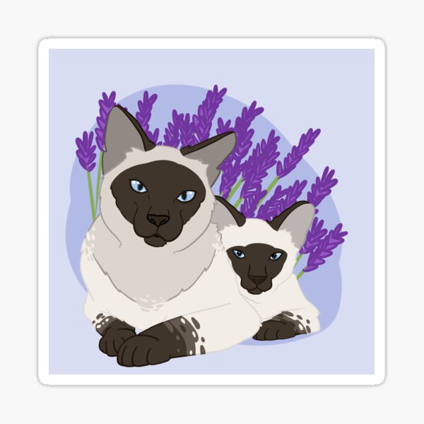 "Lavender Cats" Sticker for Sale by PeepCheeps | Redbubble