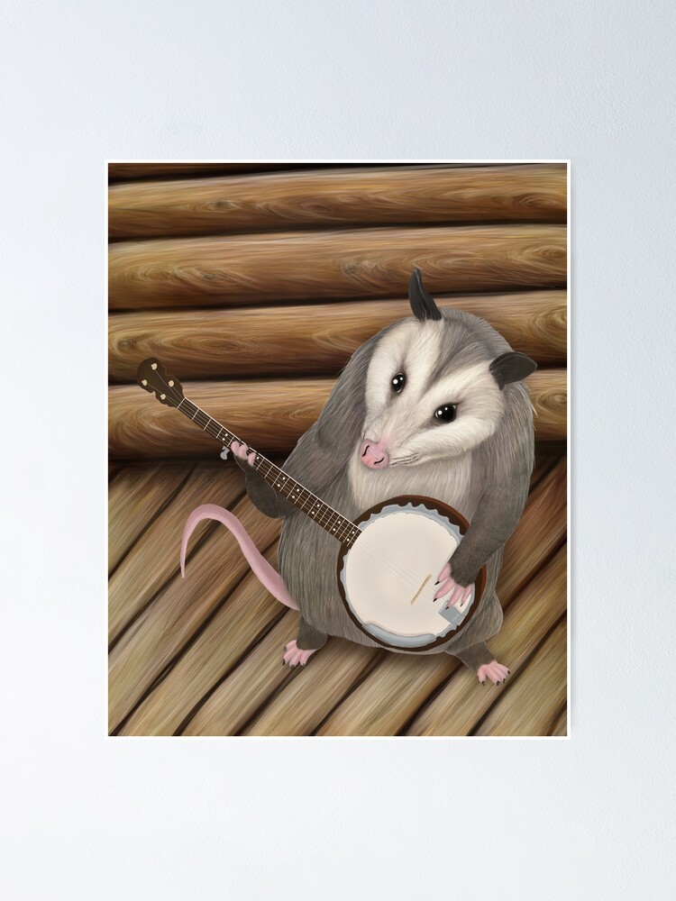 "Opossum playing the banjo - possum" Poster for Sale by Mehu | Redbubble