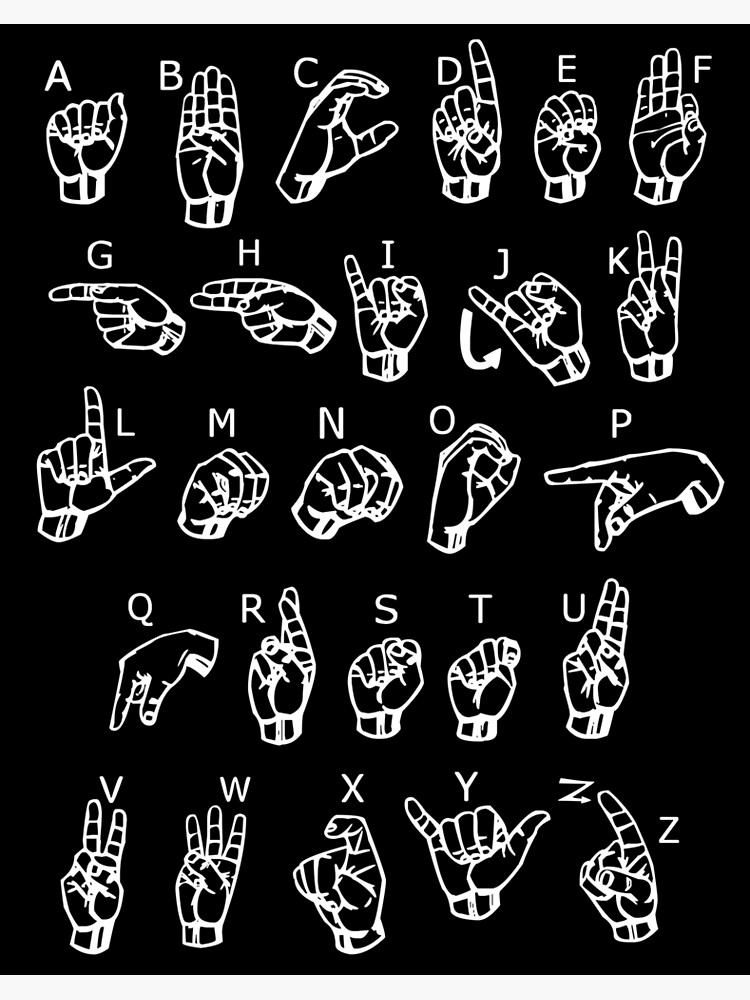 "Sign Language Alphabet Design" Art Board Print for Sale by Mariana ...