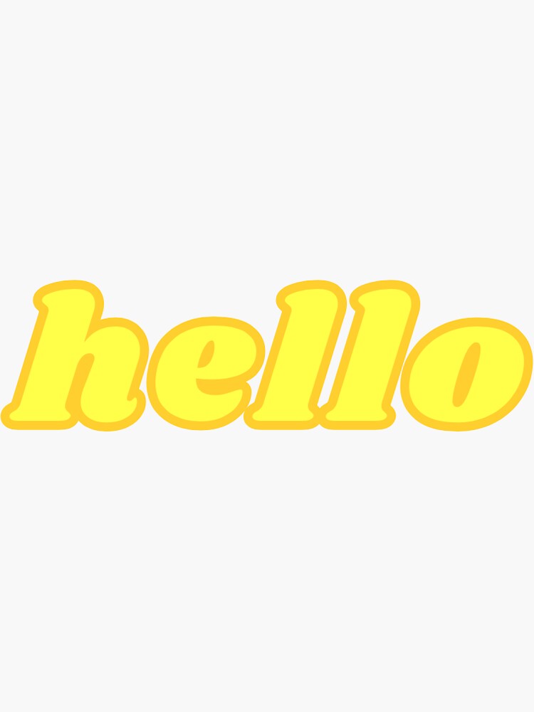 "hello" Sticker for Sale by bellpitkin | Redbubble