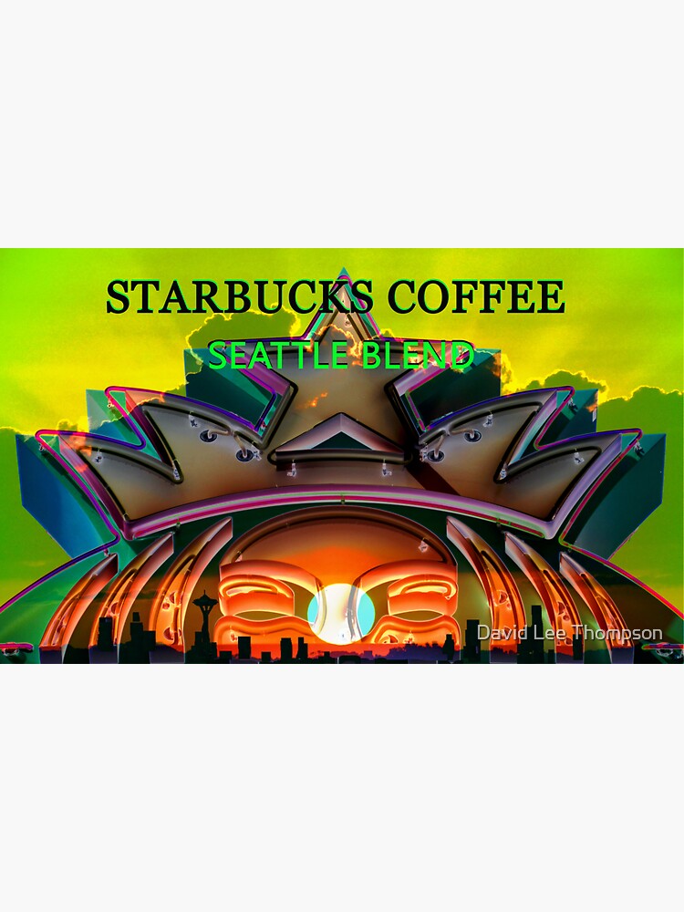 "Seattle blend Starbucks Coffee label art" Sticker by dltphoto | Redbubble