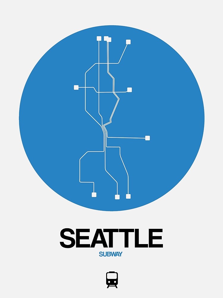Póster «Mapa del metro de Seattle Blue» de NAXART | Redbubble