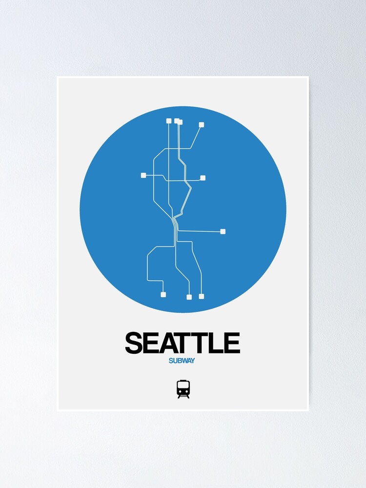 Póster «Mapa del metro de Seattle Blue» de NAXART | Redbubble