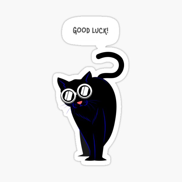 "GOOD LUCK BLACK CAT" Sticker for Sale by artstheticcoll | Redbubble
