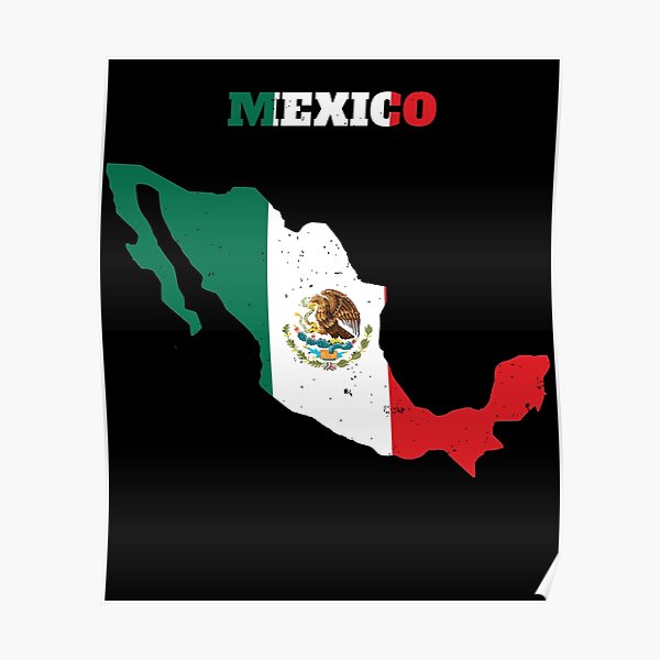 Póster «Mapa de México, mexicano. Bandera del mapa de México,» de ...