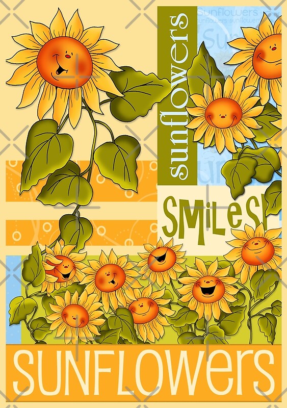 "Sunflowers Make for Sunny Thoughts " by Annie Lang | Redbubble