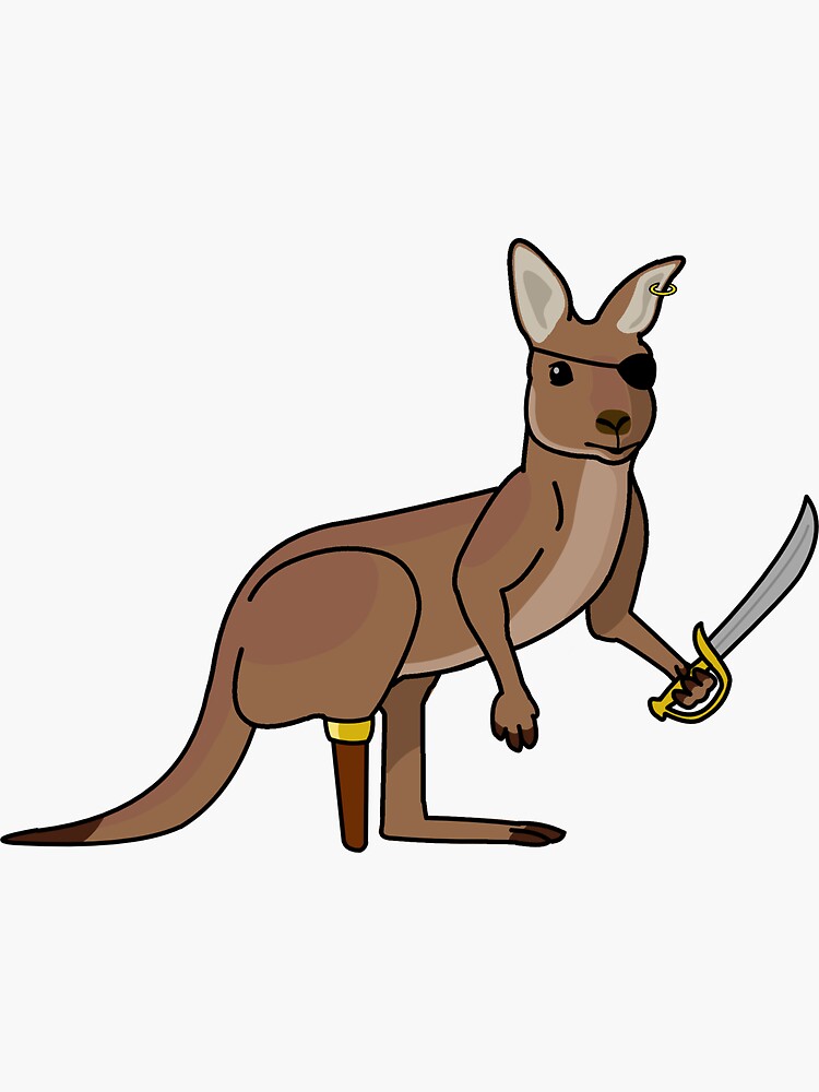 "Pirate Kangaroo" Sticker for Sale by WaveAction | Redbubble