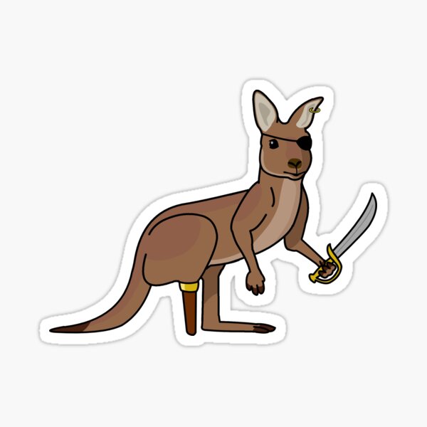 "Pirate Kangaroo" Sticker by WaveAction | Redbubble