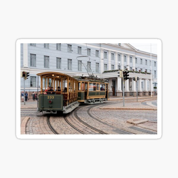 "Helsinki Classic Tram" Sticker by hawkie | Redbubble