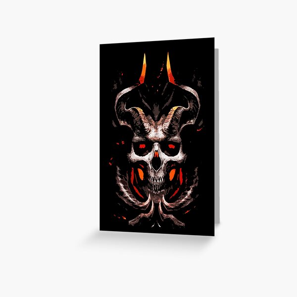 "Inferno Skull" Greeting Card by ZuleYang | Redbubble