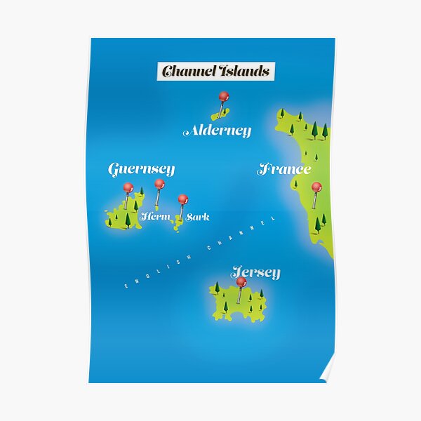 "Channel Islands map poster art." Poster by vectorwebstore | Redbubble