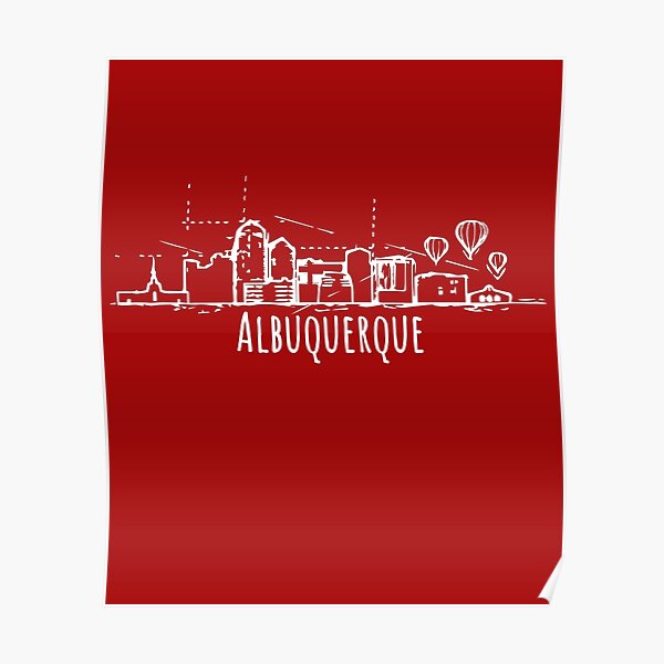 "Albuquerque City Cool Cartoon Sketch Style" Poster by IvonDesign ...