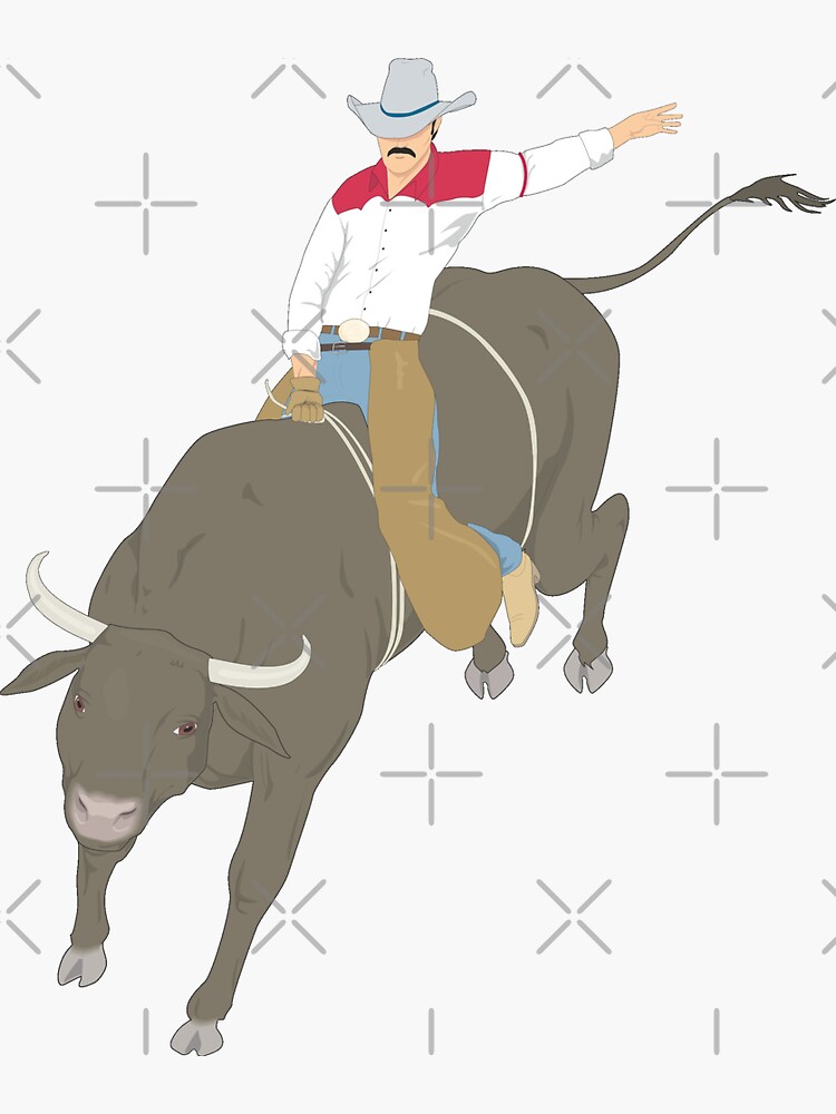 "Bull riding" Sticker for Sale by Judge-Hatchet | Redbubble