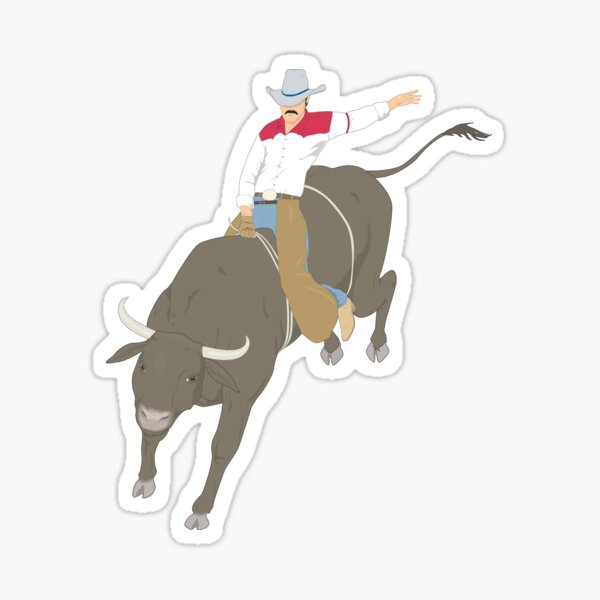 "Bull riding" Sticker for Sale by Judge-Hatchet | Redbubble