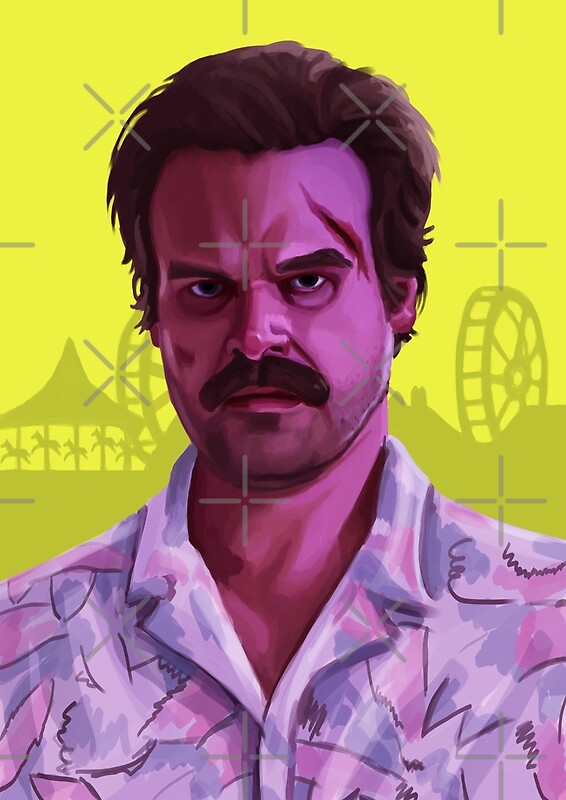 "Stranger Things Hopper Print" by CreaturesUK | Redbubble