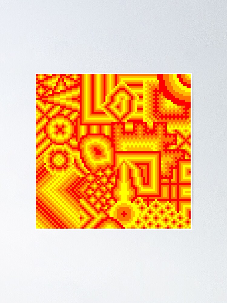 "pixel mess red yellow" Poster for Sale by cavia | Redbubble