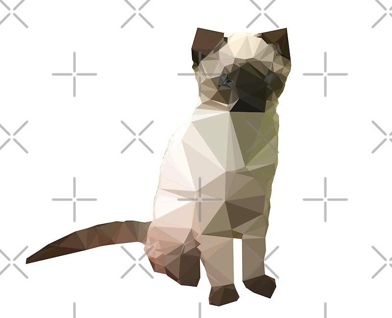 "Geometric Siamese Kitten" by misimichu | Redbubble